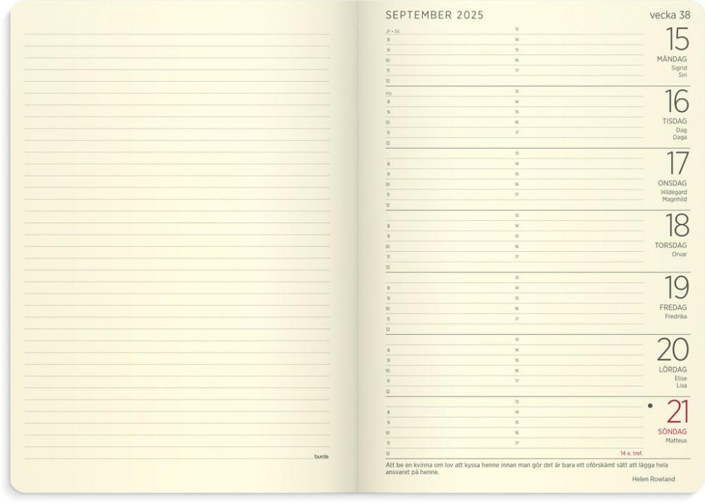 Stor Veckokalender Forma Deluxe svart 2025