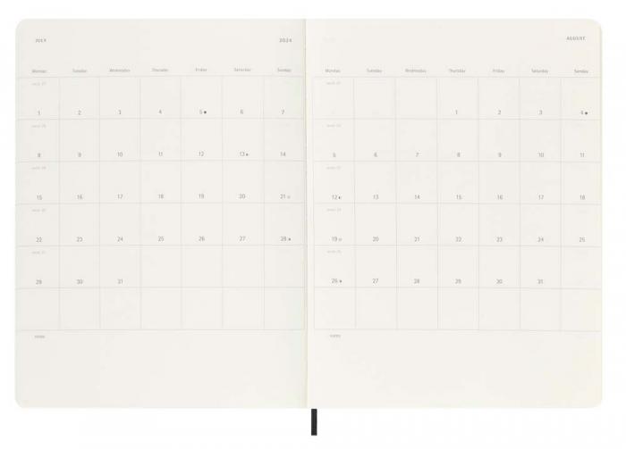 Moleskine Veckokalender XL Svart Mjuk 23/24