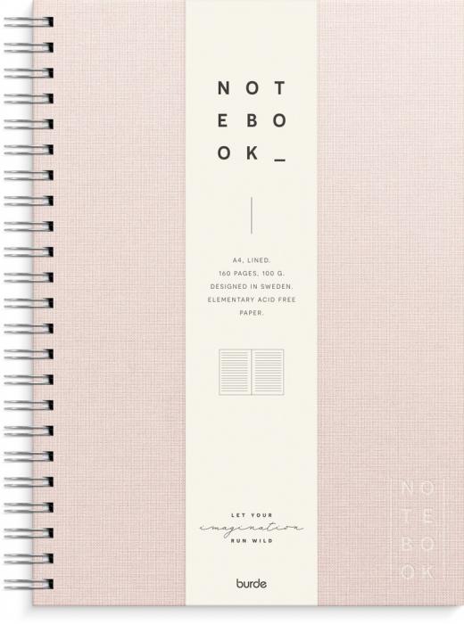Notebook Textile pink lined A4 spiralbunden