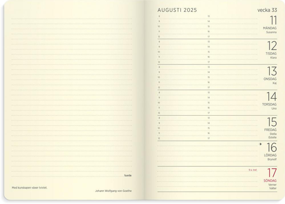 Liten veckokalender Forma Deluxe brun 2025