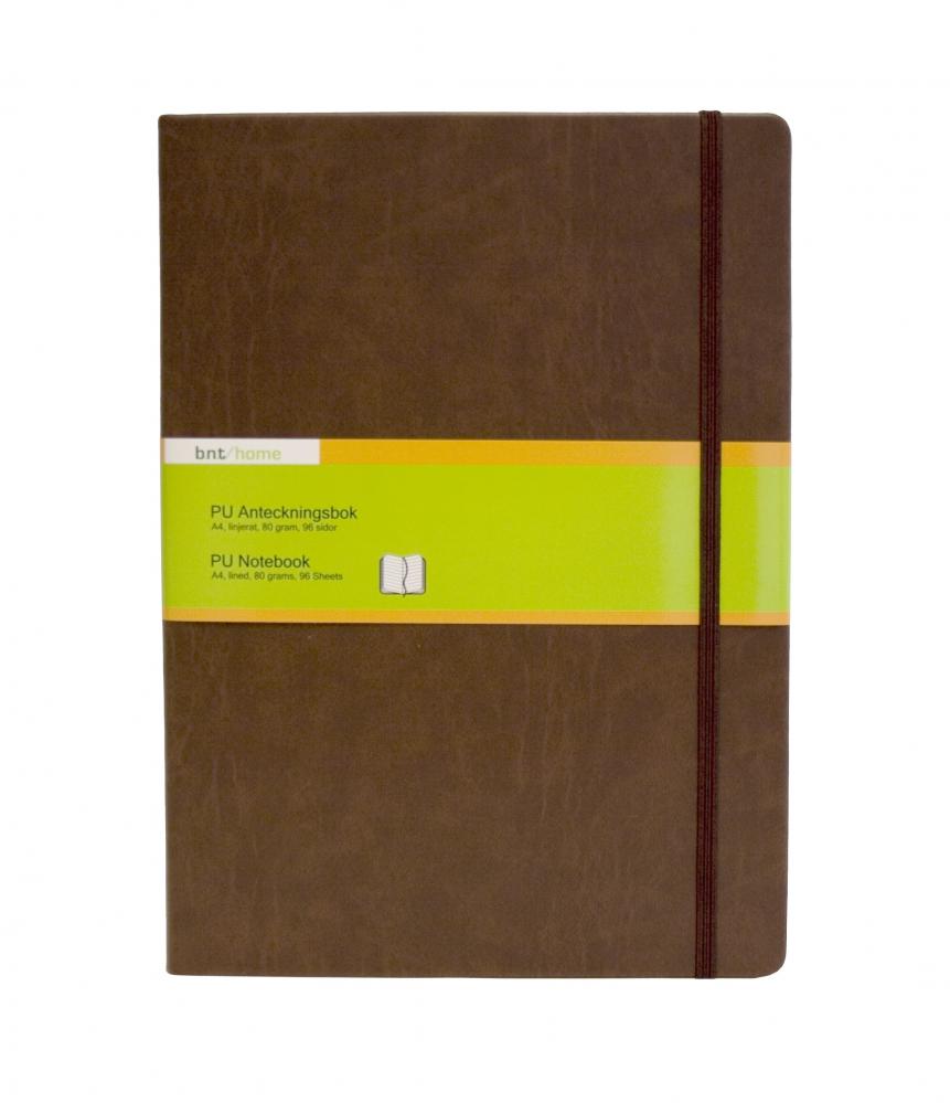 Köp B.N.T PU Notebook A4 linjerad Brun - Kalenderkungen.se