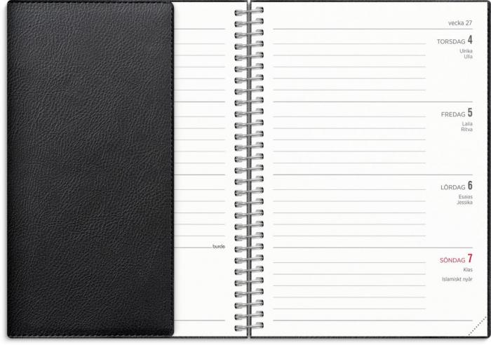 Kalender Senator A6 Twist svart 2024-2025