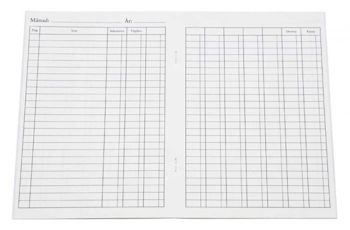 Kassabok med konton - A5 - 148x210mm