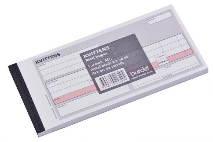 Kvittens A65 med kopia