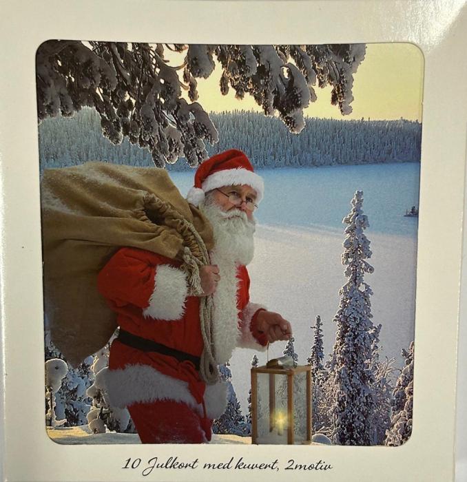 Julkort Cancerfonden 10-pack Tomte med säck/Domherre