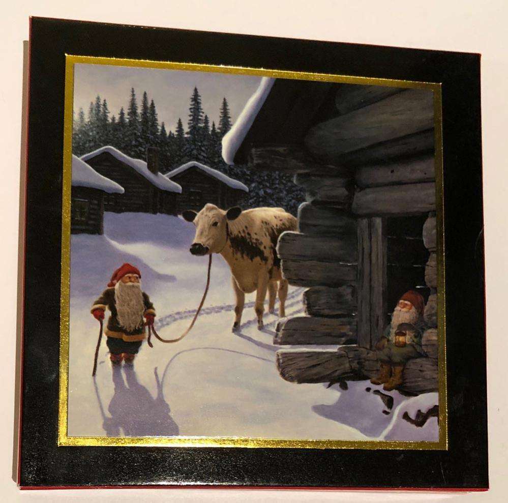 Julkort 10-pack med kuvert Tomte med spark