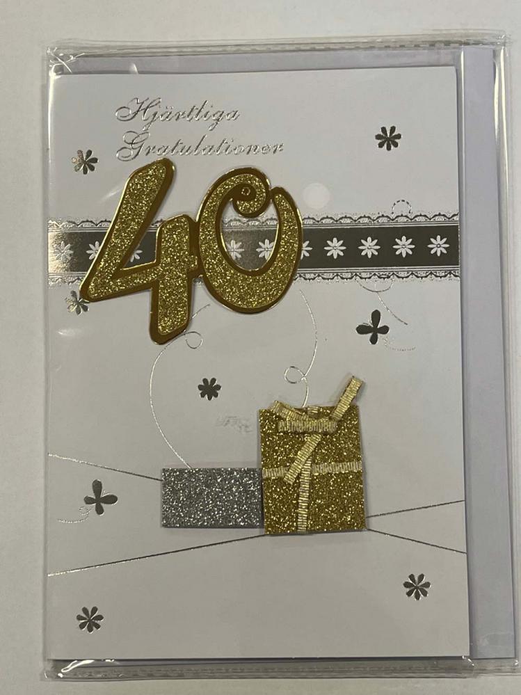 Grattiskort med kuvert - 40 år paket