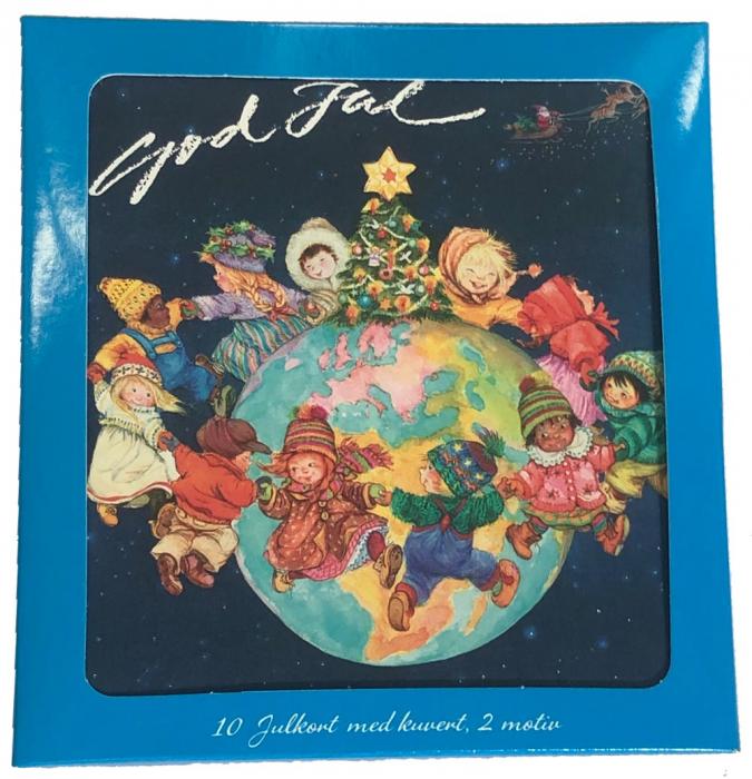 Julkort Unicef 10-pack Julgran och barn/Barn och duvor