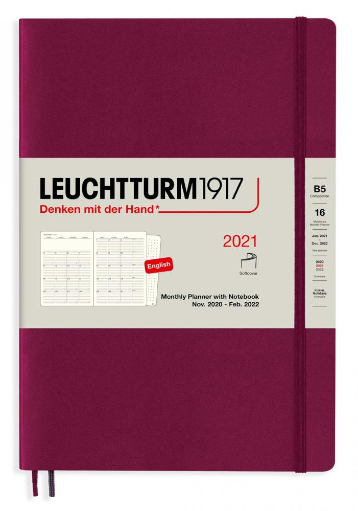 Leuchtturm Monthly planner 2021 B5 Port Red