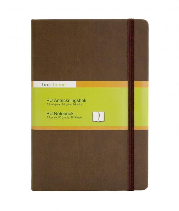 Köp B.N.T PU Notebook A5 olinjerad Brun - Kalenderkungen.se