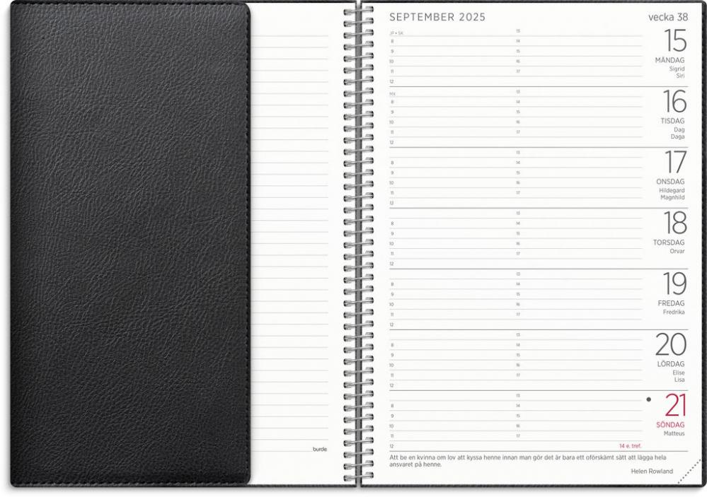 Stor Veckokalender Twist svart 2025