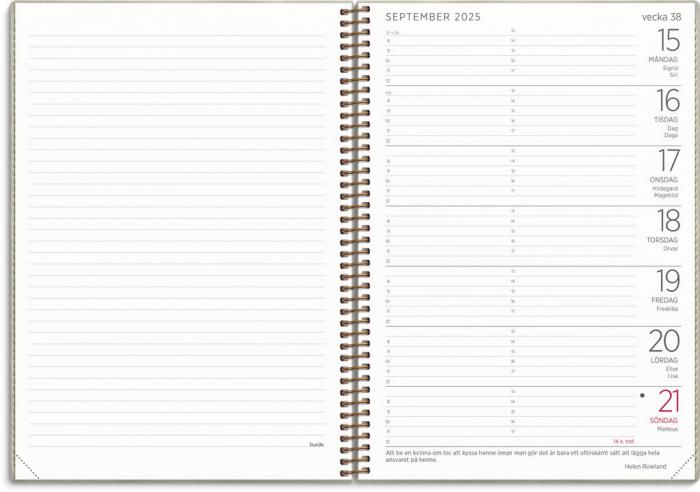 Stor Veckokalender Twist beige 2025