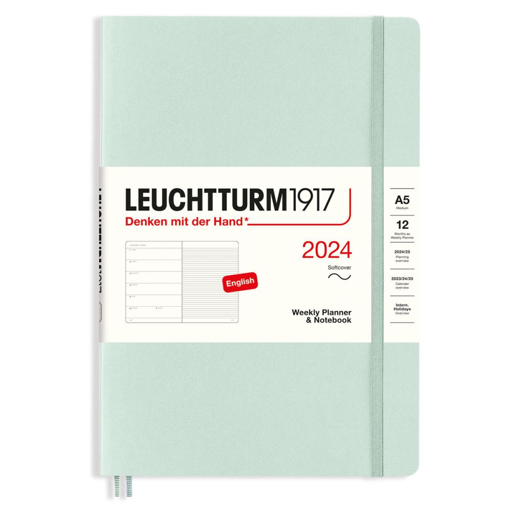 Leuchtturm1917 A5 vecka/notes Soft Mint Green 2024